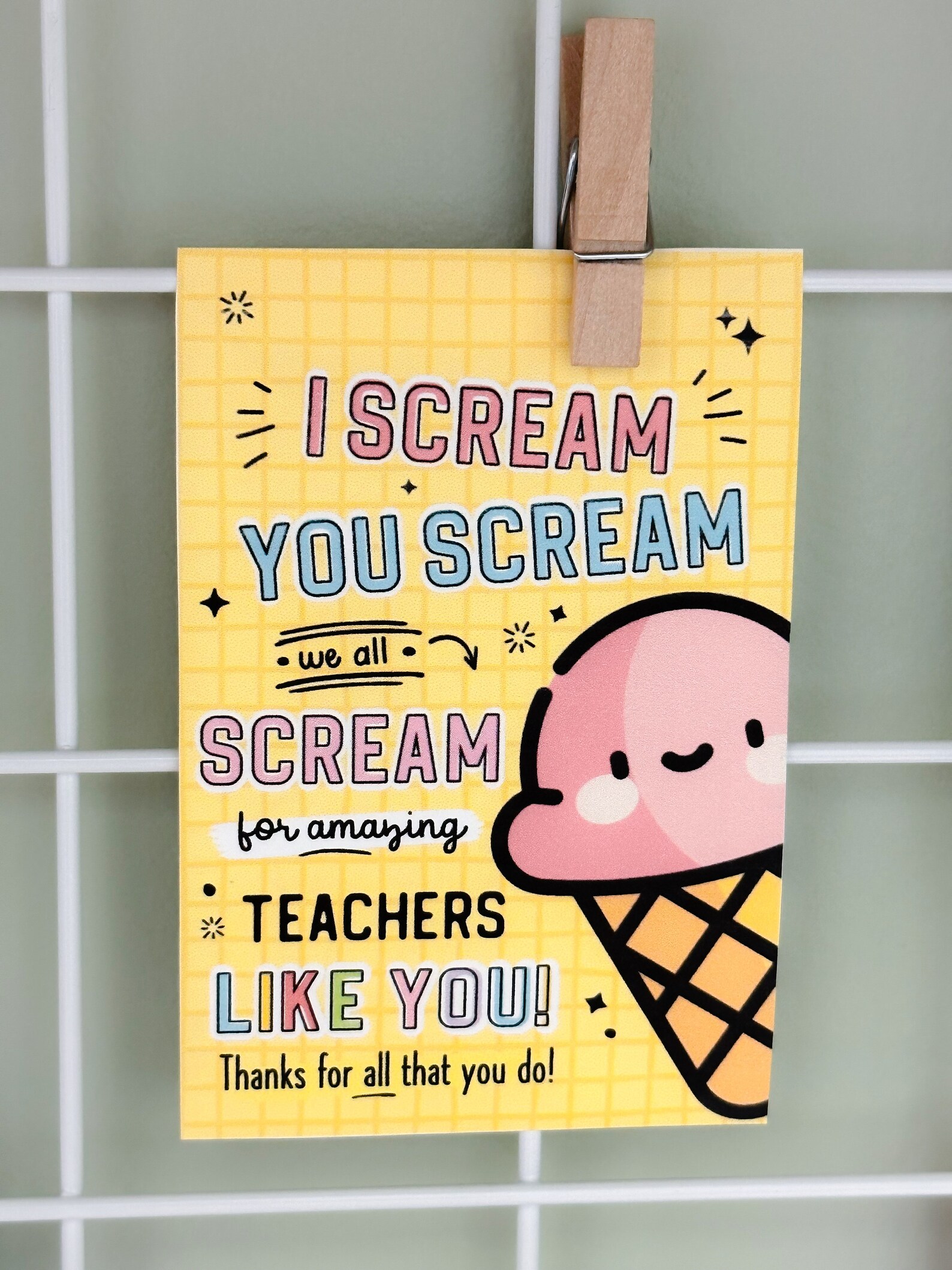 Ice Cream Teacher Appreciation Gift Tag Printable Gift for Teachers ...