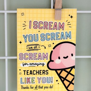 Ice Cream Teacher Appreciation Gift Tag (digital Download) - Etsy