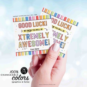 Editable Good Luck Gift Tag: Team Sports Candy Gram (instant Download ...