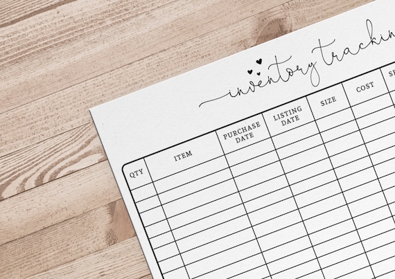Inventory Tracker Form Template Editable INSTANT DOWNLOAD - Etsy