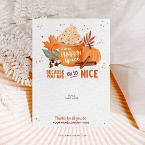 Editable Pumpkin Spice Gift Card Holder Template, Coffee Gift Card ...
