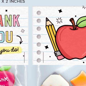 Editable Thank You Teacher Treat Bag Topper Template Printable Cookie ...