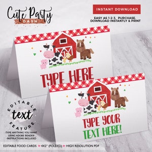 Red Barnyard Birthday Party Invitation, Farm Animals Invite, Gingham ...