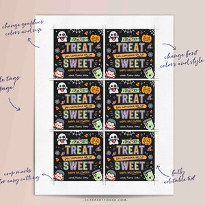 EDITABLE Halloween A Little Treat for Someone Sweet Gift Tag Teacher ...