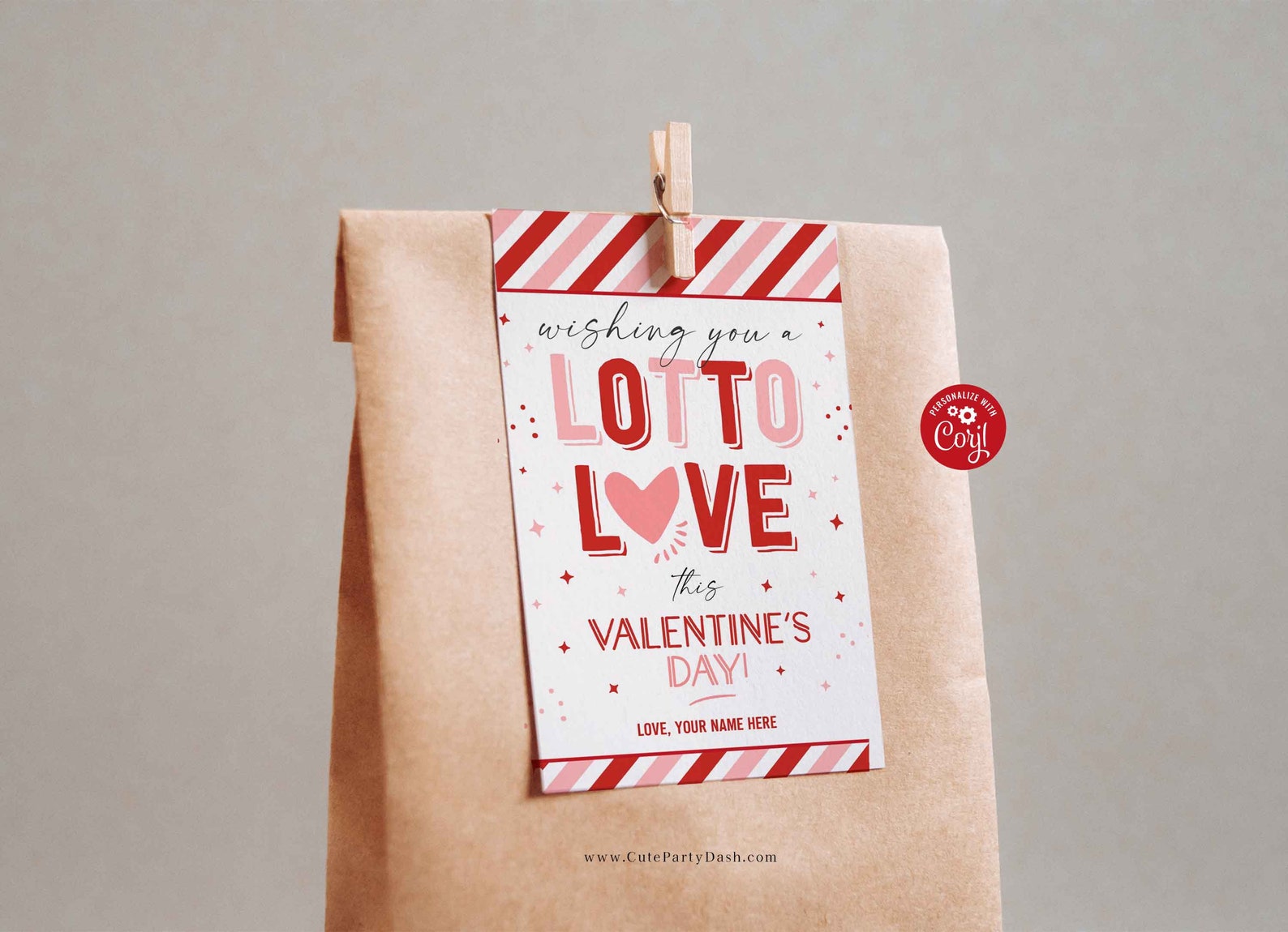 Valentine's Day Treat Tag Wishing You a Lotto Love Gift - Etsy