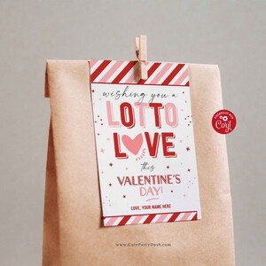 Valentine's Day Treat Tag, Wishing You a Lotto Love Gift Tag ...
