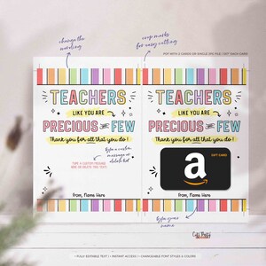 Editable Teacher Thank You Gift Card Holder Template Printable Amazing ...