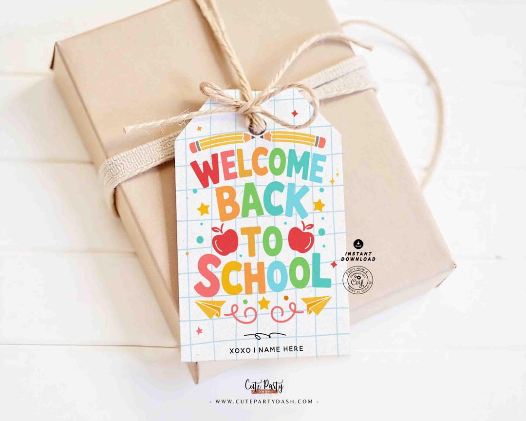 Editable Welcome Back to School Gift Tag: Printable Teacher Employee ...