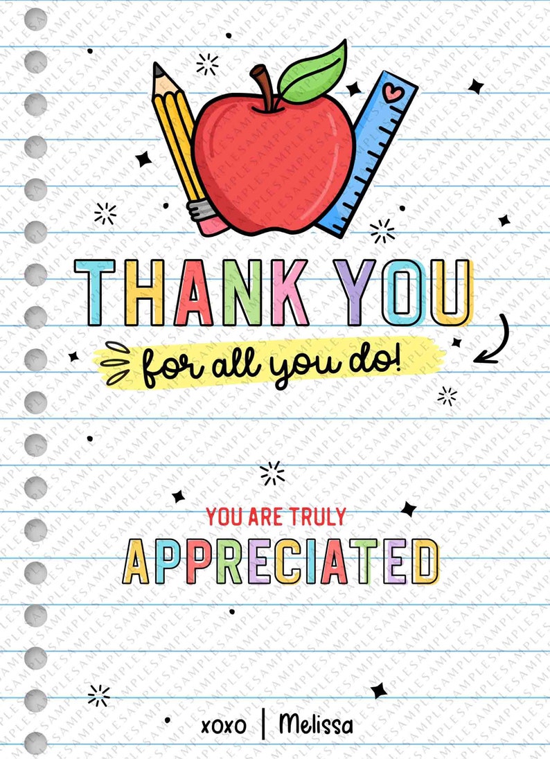 Editable Teacher Thank You Gift Card Holder (digital Download) - Etsy