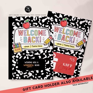 Editable Back to School Gift Tags: Composition Book Template (instant ...