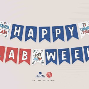 Happy Lab Week Banner Printable INSTANT DOWNLOAD Editable Medical ...