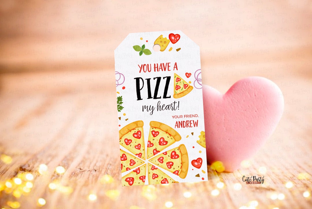 INSTANT DOWNLOAD, Pizza Valentine's Day Tags, Valentine's Card for Kids ...