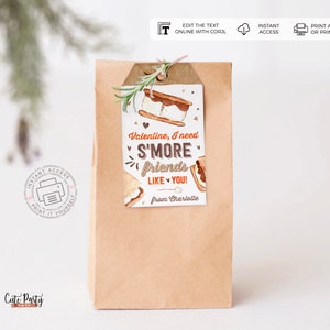 INSTANT DOWNLOAD, S'more Friends Like You Valentine Gift Tag ...