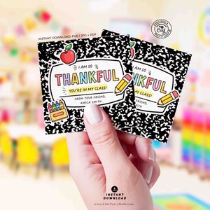 Happy You Are in My Class Back to School Gift Tag Printable INSTANT ...