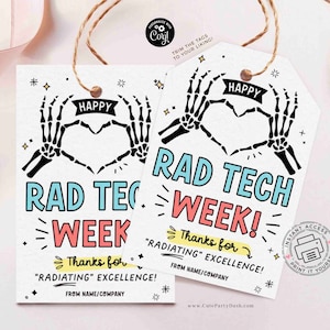 Rad Tech Week Gift Tag Printable: Editable Radiology Appreciation ...