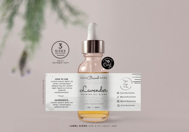 Round Product Label Editable Template INSTANT DOWNLOAD - Etsy