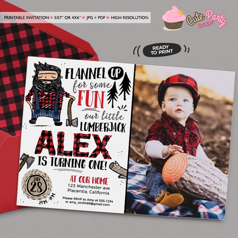 INSTANT DOWNLOAD Lumberjack Birthday Monthly Photo Banner | Etsy