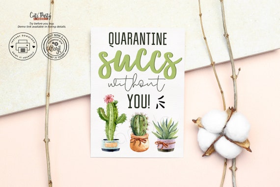 INSTANT DOWNLOAD Printable Quarantine succs card Social | Etsy
