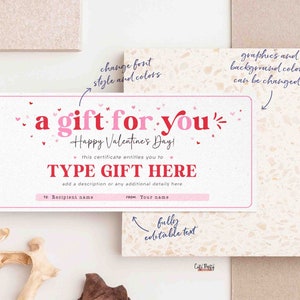 Custom Valentine's Day Gift Certificate Printable INSTANT DOWNLOAD ...