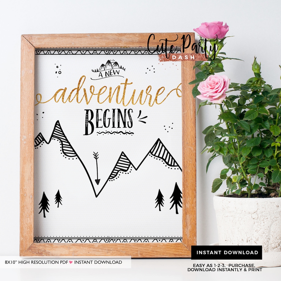A New Adventure Begins Sign: Tribal Decor Printable (PDF) - Etsy