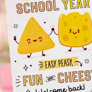 Editable Welcome Back to School Gift Tag: Cheesy Snack (digital ...