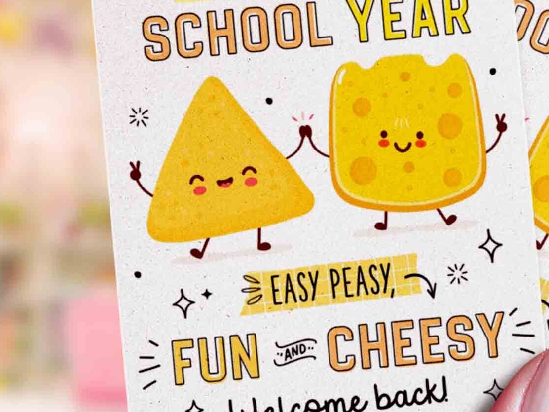 Editable Welcome Back to School Gift Tag: Cheesy Snack (digital ...