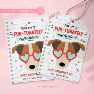 Printable Dog Valentine's Day Card Printable INSTANT DOWNLOAD Classroom ...