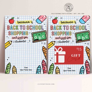 School Supplies Gift Card Holder Printable Happy First Day of School ...
