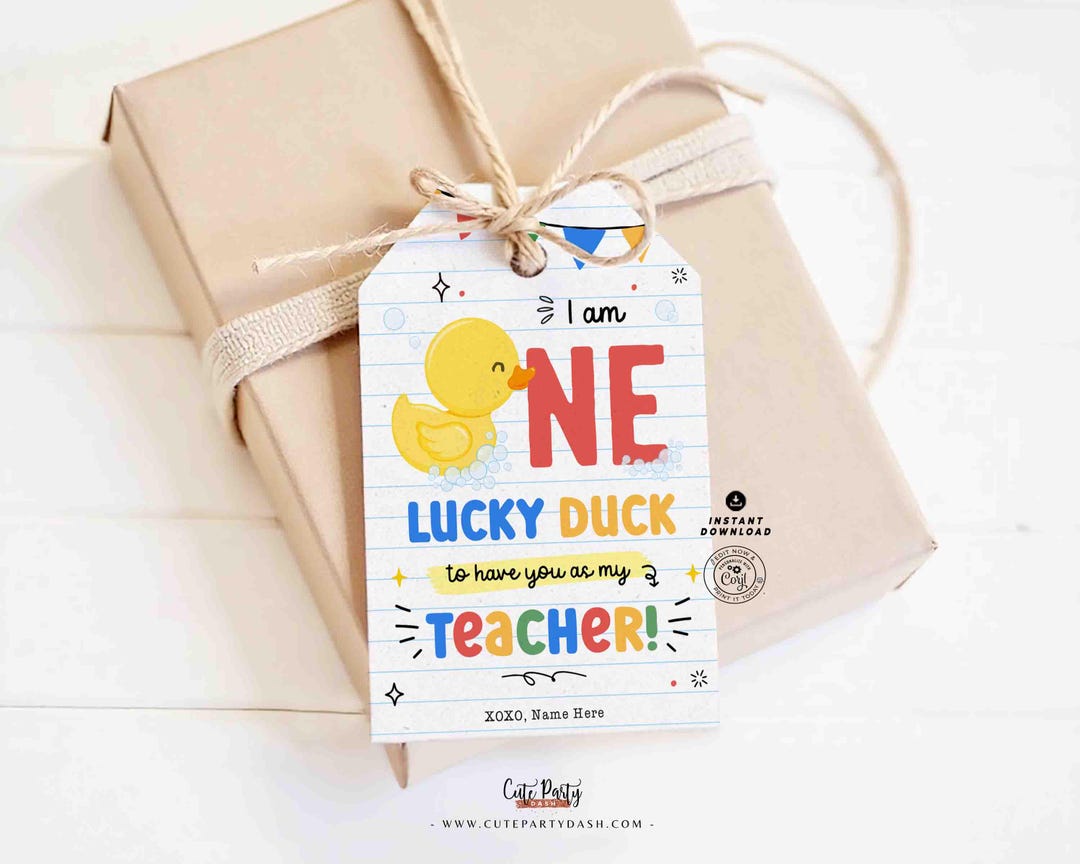 One Lucky Duck Teacher Appreciation Week Gift Tag Printable INSTANT ...