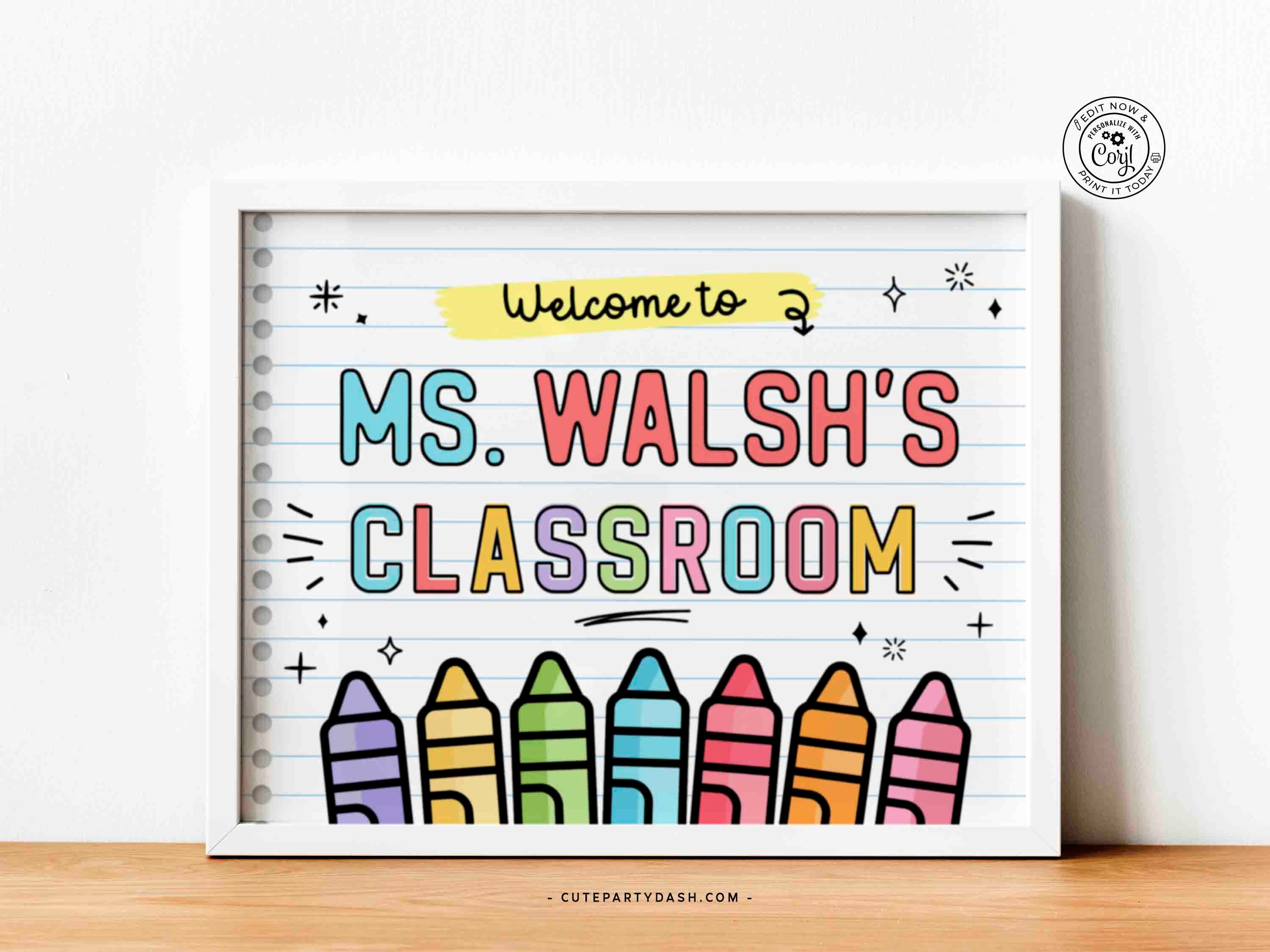 Editable Classroom Welcome Sign Template: Back to School Decor (digital ...