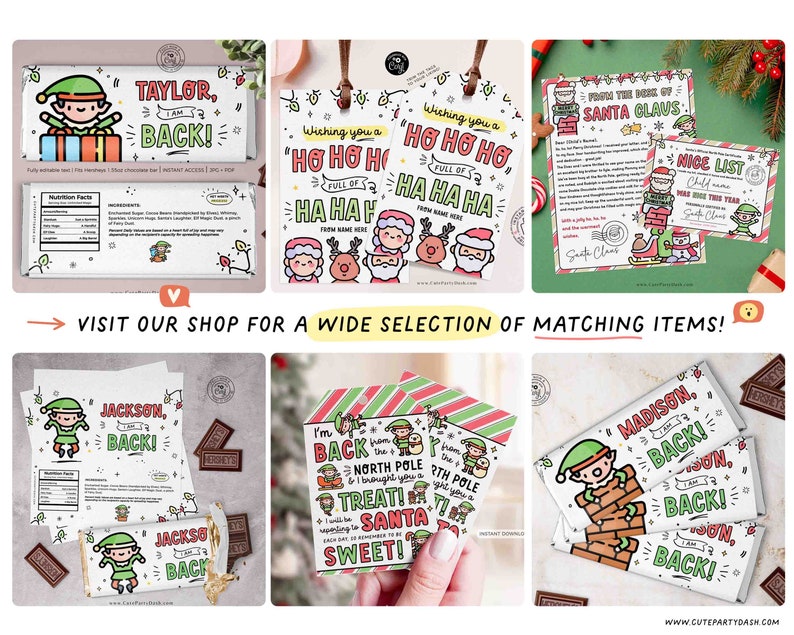 Christmas Chocolate Bar Wrapper Template, Editable (digital Download ...