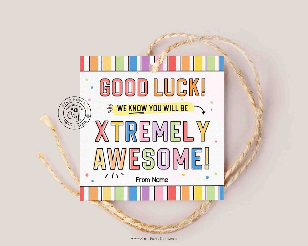 Editable Good Luck Gift Tag: Team Sports Candy Gram (instant Download ...