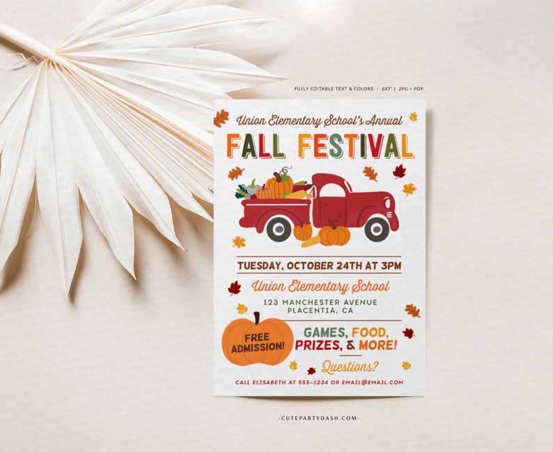 EDITABLE Fall Festival Invitation Fall Festival Fall Harvest - Etsy