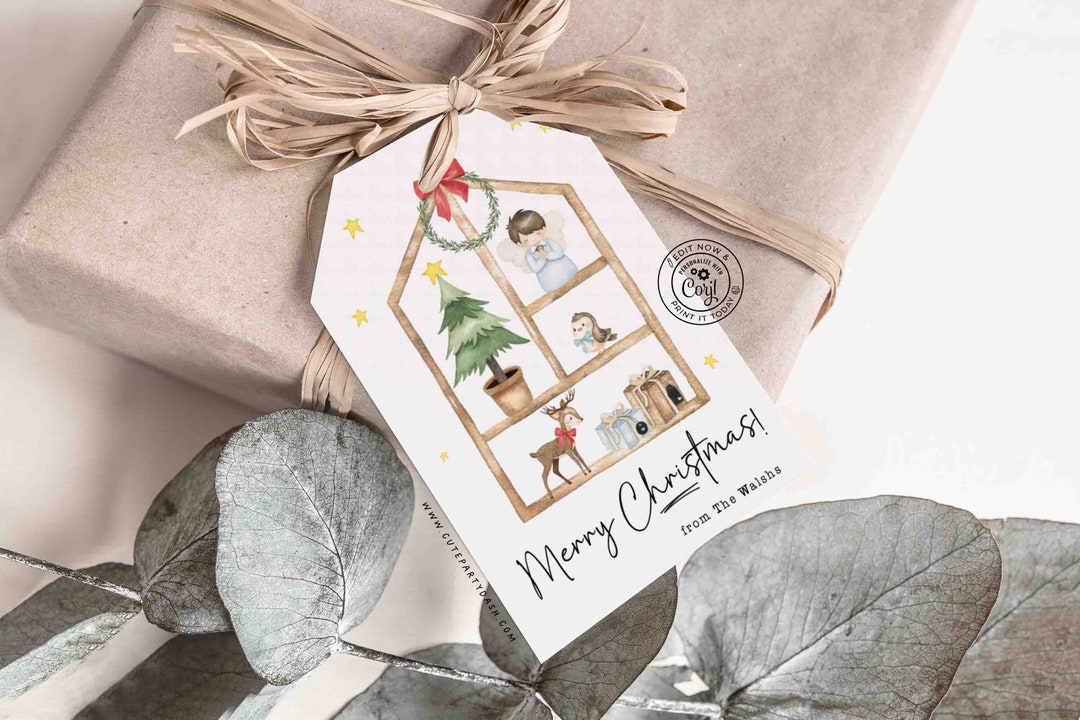 Christmas Nativity Tags Printable INSTANT DOWNLOAD Editable Merry ...