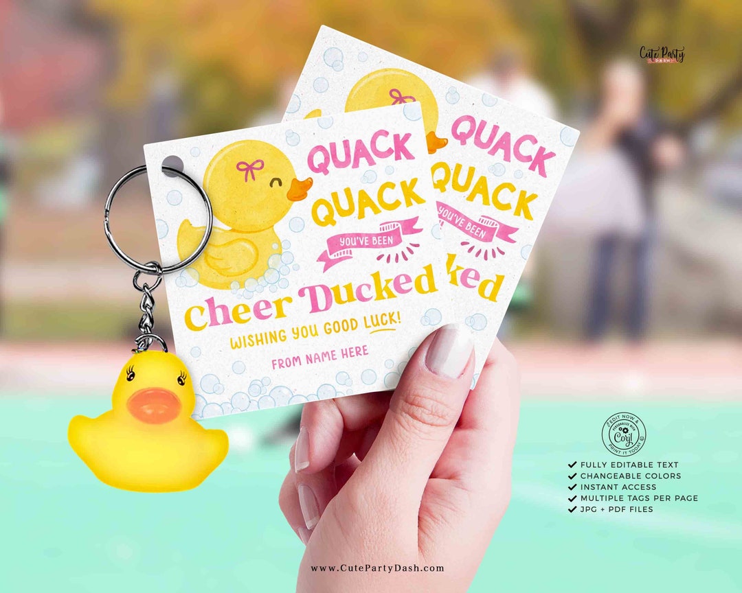 Editable Cheer Duck Tag: Good Luck Treat (instant Download) - Etsy