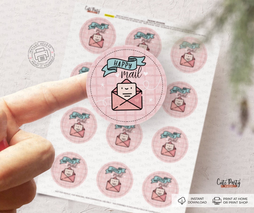 Happy Mail Printable Stickers, Support Small Business Packaging ...