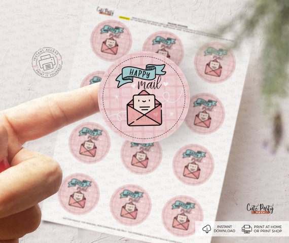 Happy Mail Printable Stickers Support Small business | Etsy