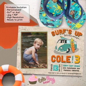 INSTANT DOWNLOAD - EDITABLE Vintage Surf Birthday 2.5" Favor Tags ...