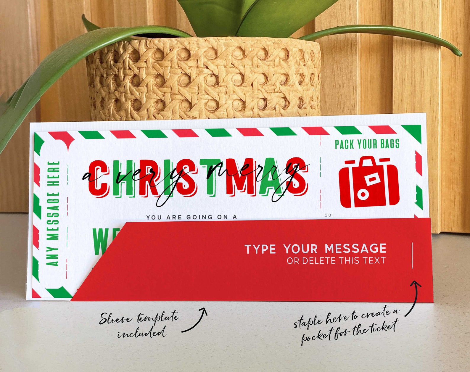 Christmas Weekend Getaway Voucher Template Surprise Trip Gift - Etsy
