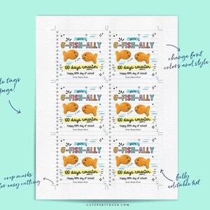 Editable 100th Day of School Gift Tag Printable INSTANT DOWNLOAD ...