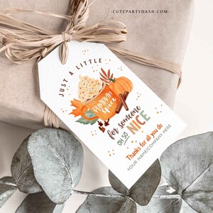 Pumpkin Spice for Someone Nice Gift Tag, Homemade Pumpkin, Pumpkin ...
