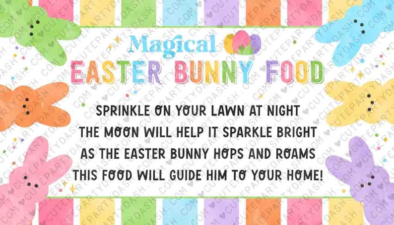 Magical Easter Bunny Food Tag Printable (instant Download) - Etsy