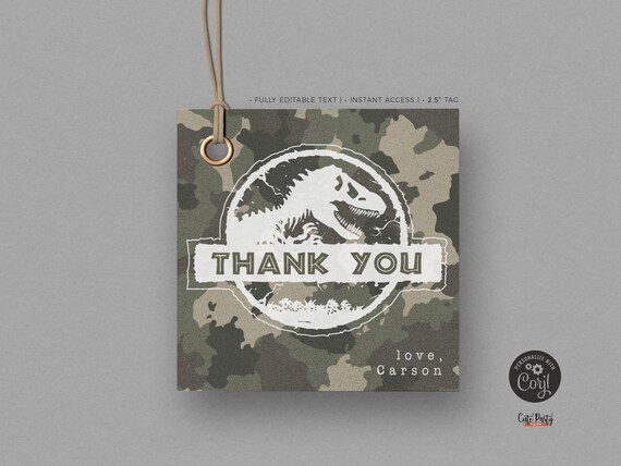 Three Rex Birthday Favor Tag Dinosaur Party Favors Gift Tag | Etsy