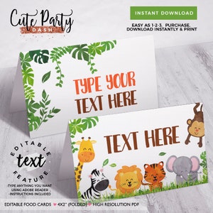INSTANT DOWNLOAD EDITABLE Jungle Safari Birthday Monthly Photo Banner ...