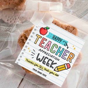 Teacher Appreciation Week Gift Tag Printable INSTANT DOWNLOAD Gift for ...