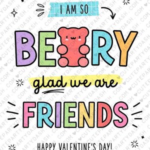 Gummy Bear Valentine's Day Gift Tag Printable INSTANT DOWNLOAD Kids ...