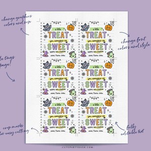 EDITABLE Halloween A Little Treat for Someone Sweet Gift Tag Teacher ...