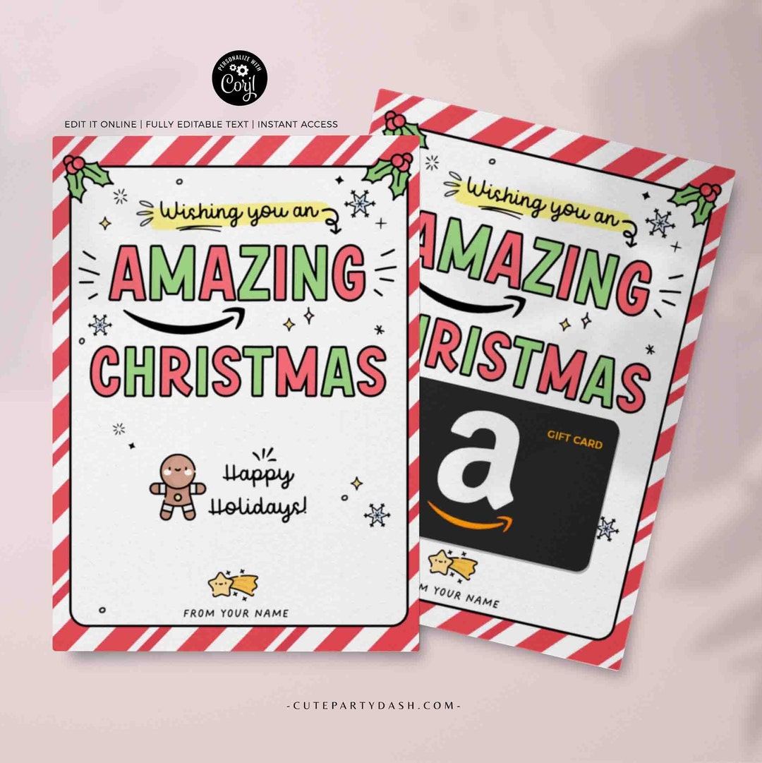 Wishing You an Amazing Christmas Gift Card Holder Template - Etsy