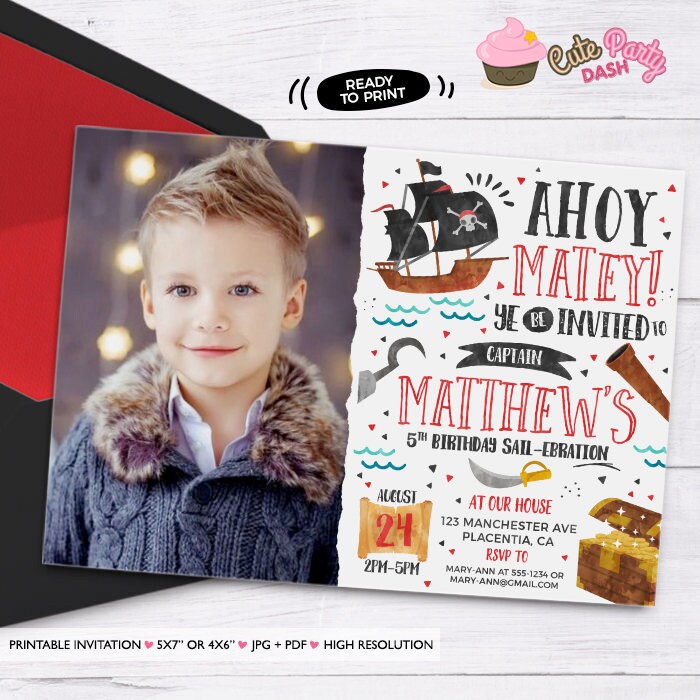 Editable Pirate Birthday Banner: Printable Party Decoration (instant ...