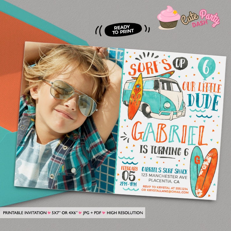 INSTANT DOWNLOAD EDITABLE Surf Birthday Party 2.5 | Etsy